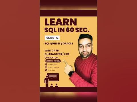 🔴 Class 12 : Like operator & Wild card characters in SQL queries #sql # ...