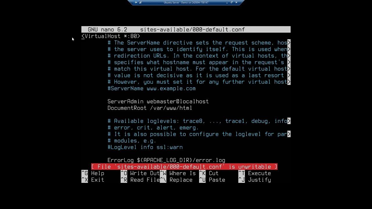Installing the Apache2 web server on Ubuntu Server - YouTube