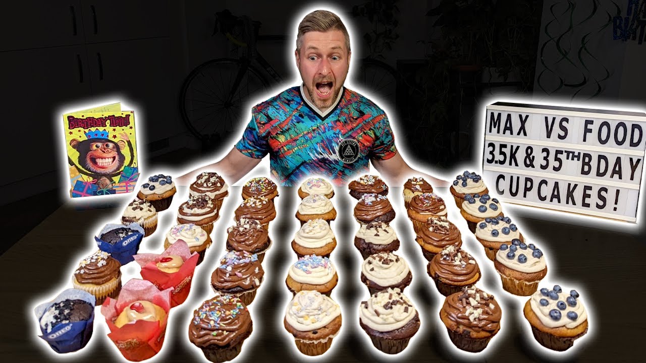13,000 CALORIE CUPCAKE CHALLENGE | 10 POUND Birthday Food Challenge ...