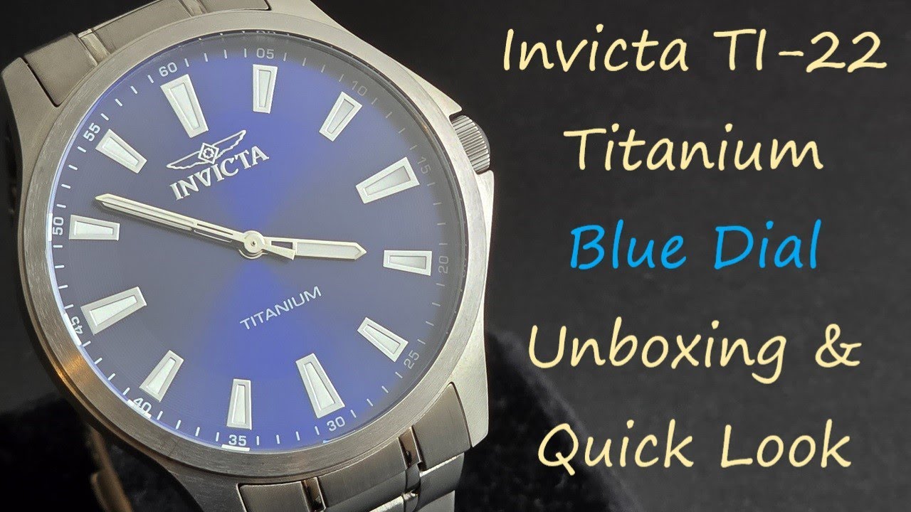 Invicta "TI-22" 47517, 43mm Titanium Watch - Blue Dial | Unboxing and ...