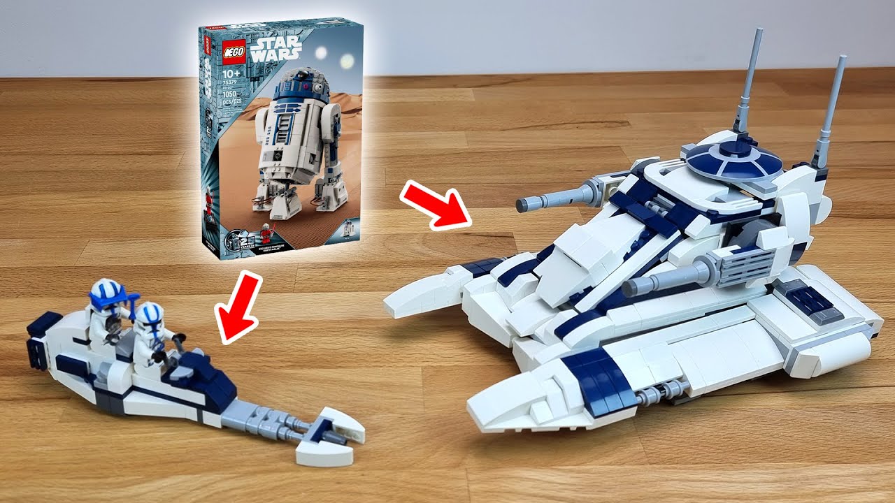 Lego 501st Legion Republic Fighter Tank (TX-130 Saber) and Speeder ...