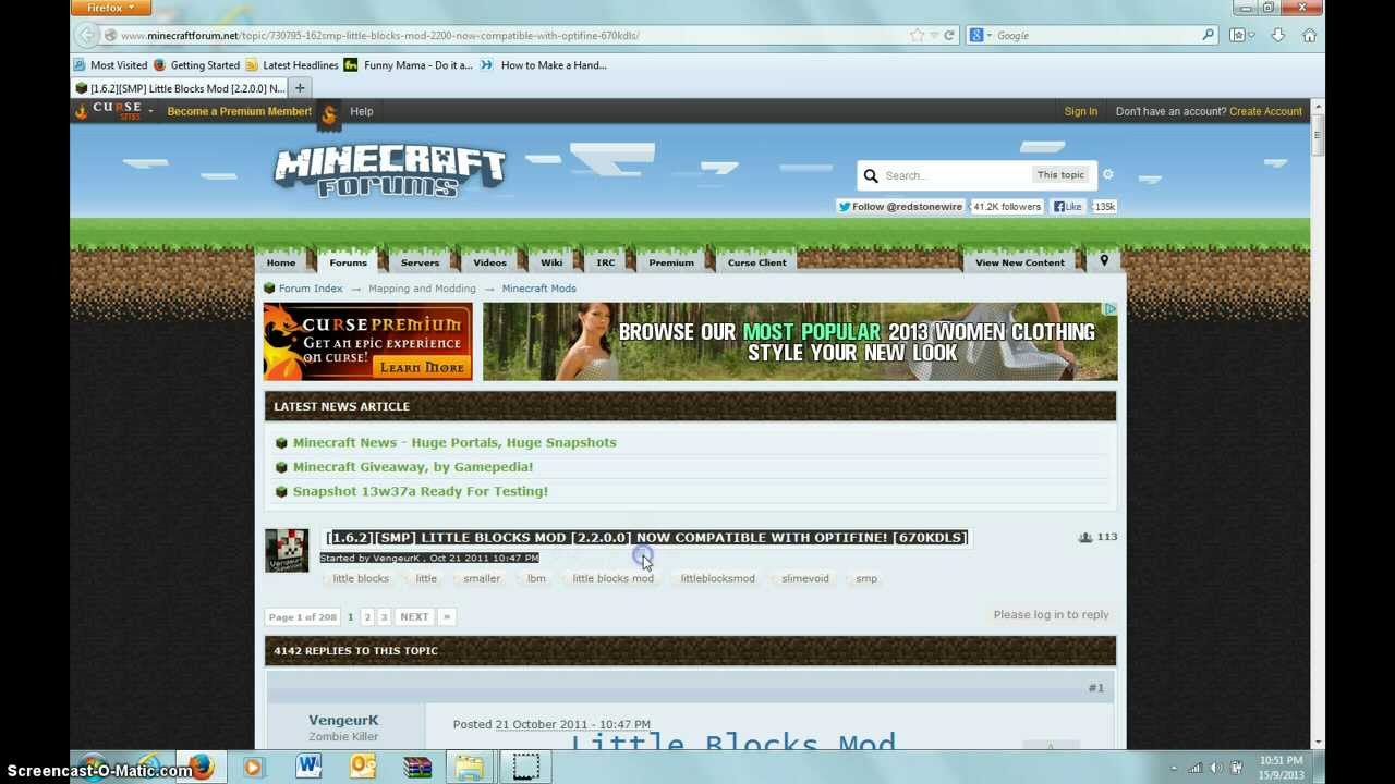 minecraft how to install little block mod 1.6.2 - YouTube