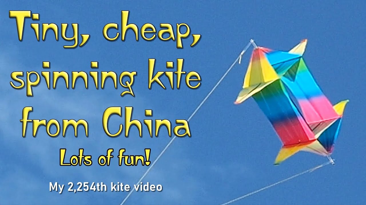 Tiny, cheap, spinning kite from China - lots of fun! - YouTube
