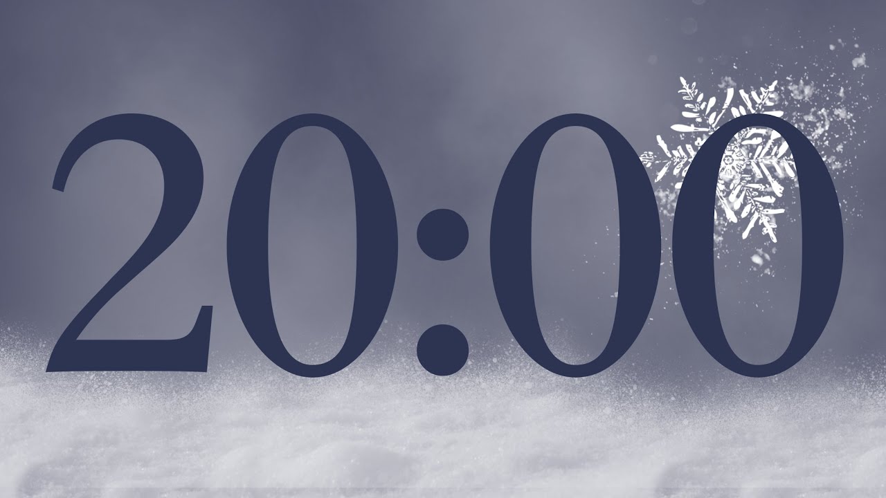 20 Minute Calm Snow Timer (Bass Alarm at End) - YouTube