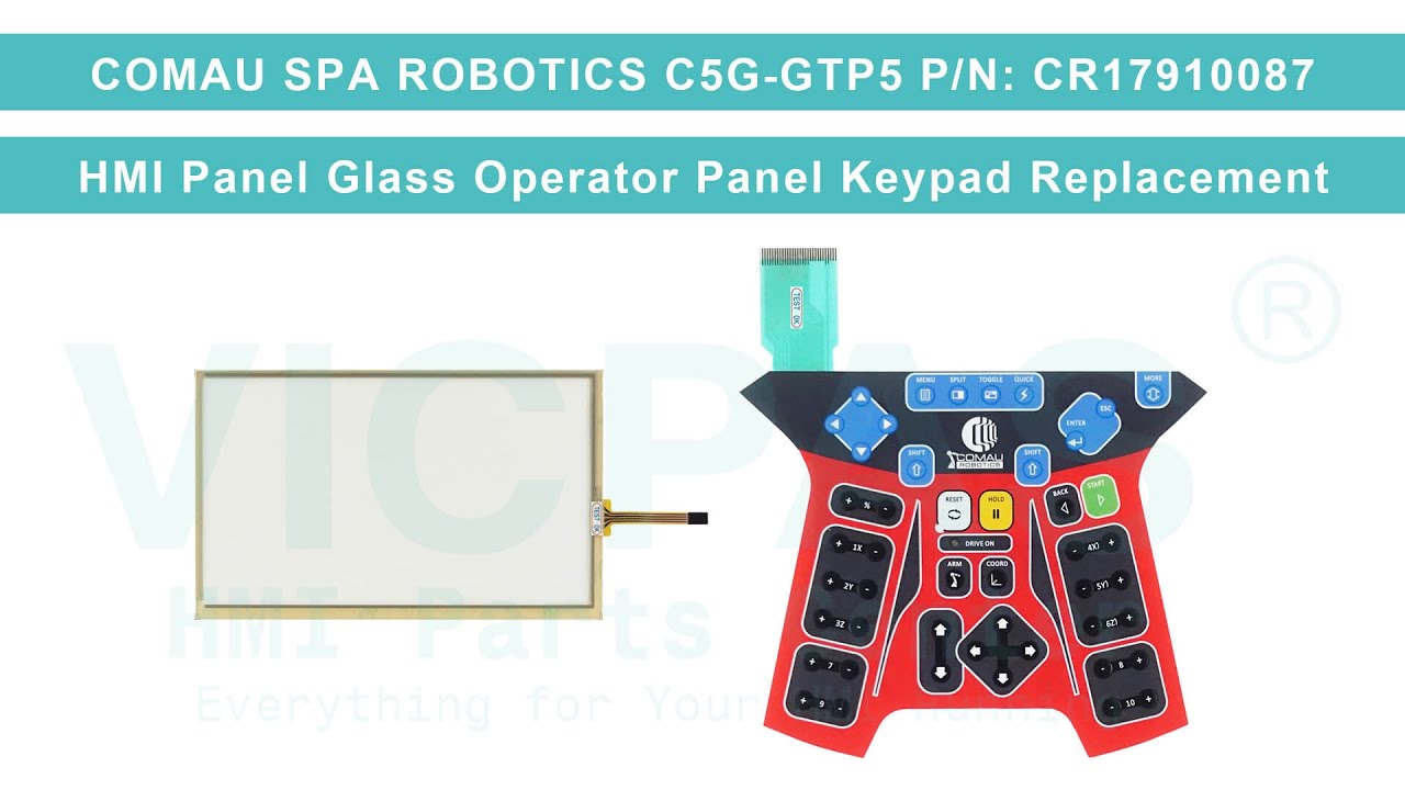 COMAU SPA ROBOTICS C5G-GTP5 P/N: CR17910087 HMI Touch Glass Operator ...