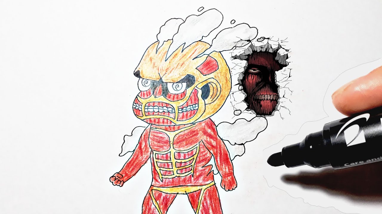 Cara Menggambar Titan Colossal Chibi - Attack On Titan / Shingeki No ...
