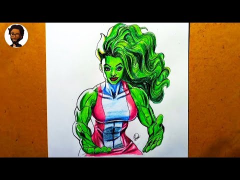 She hulk pencil drawing easy | Colour drawing | step by step tutorial ...