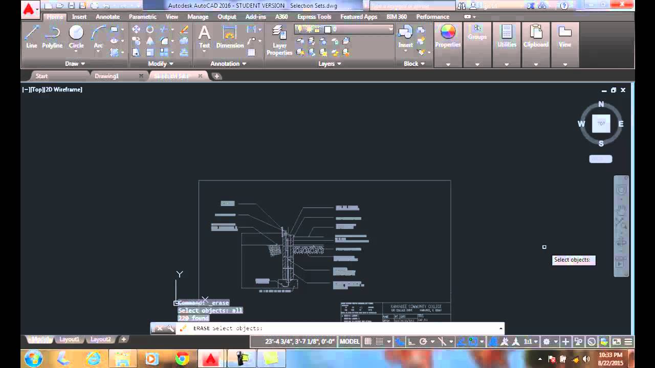Autocad I 03 34 Selecting All Objects Youtube