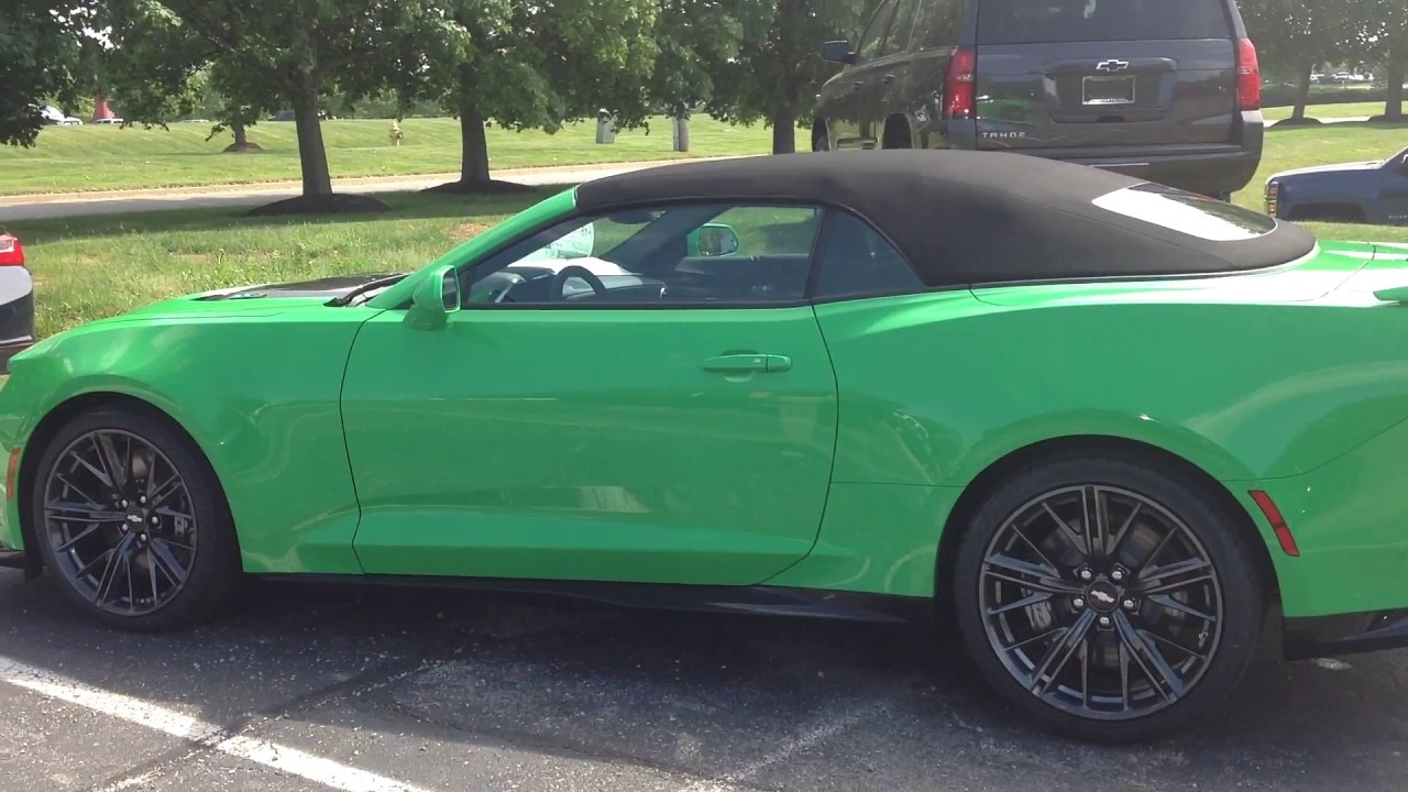 Krypton Green 2017 ZL1 Convertible Walkaround - YouTube