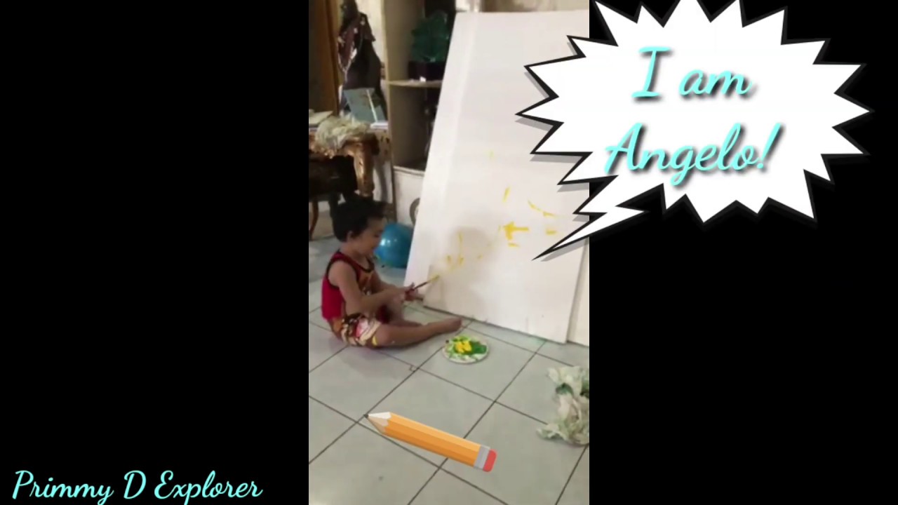 Baby Angelo first painting session? cuteness overload.. #babyangelo ...