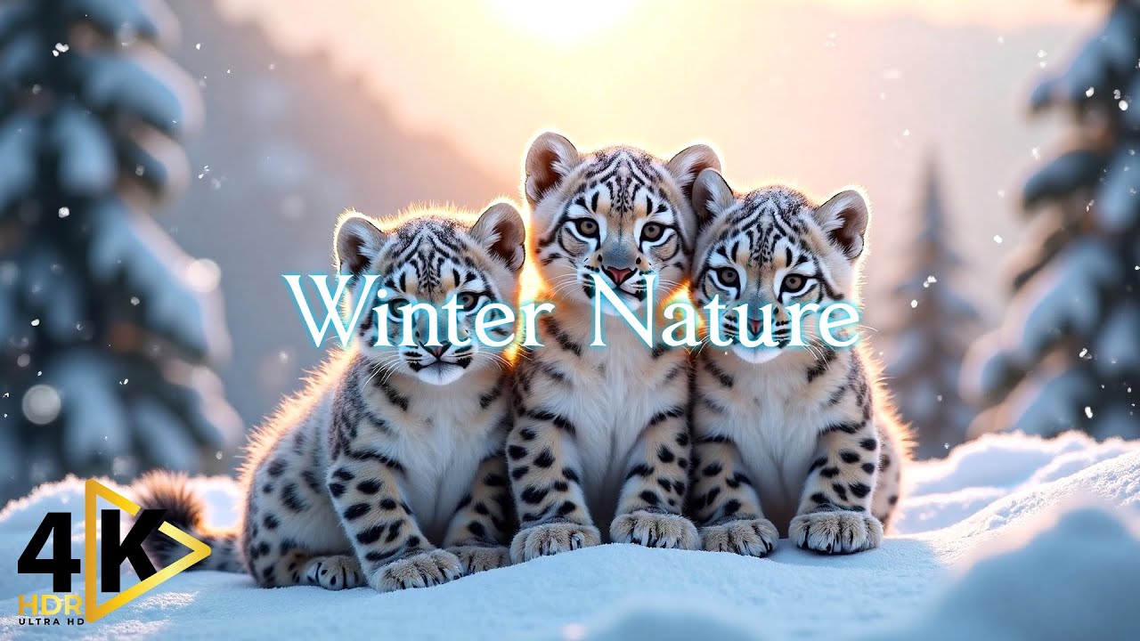 Baby Animals in Snowy Forest | Winter Nature Sounds for Sleep - YouTube
