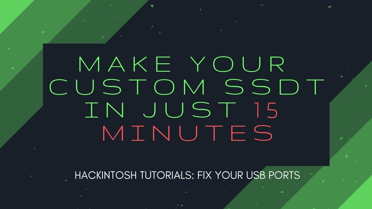 Create Custom SSDT to fix USB ports in Hackintosh - YouTube
