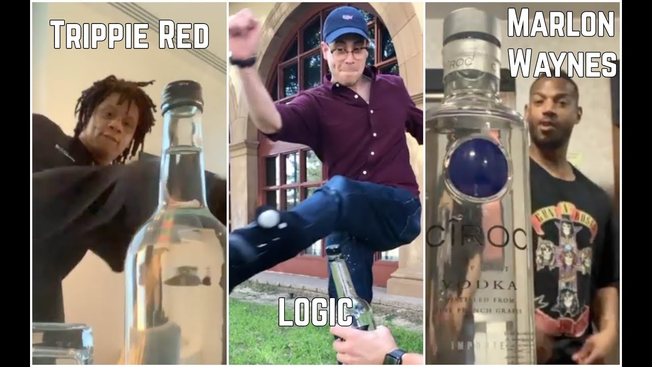 *RAPPERS* Bottle Cap Kick Challenge | Trippie Redd Logic Swae Lee ...