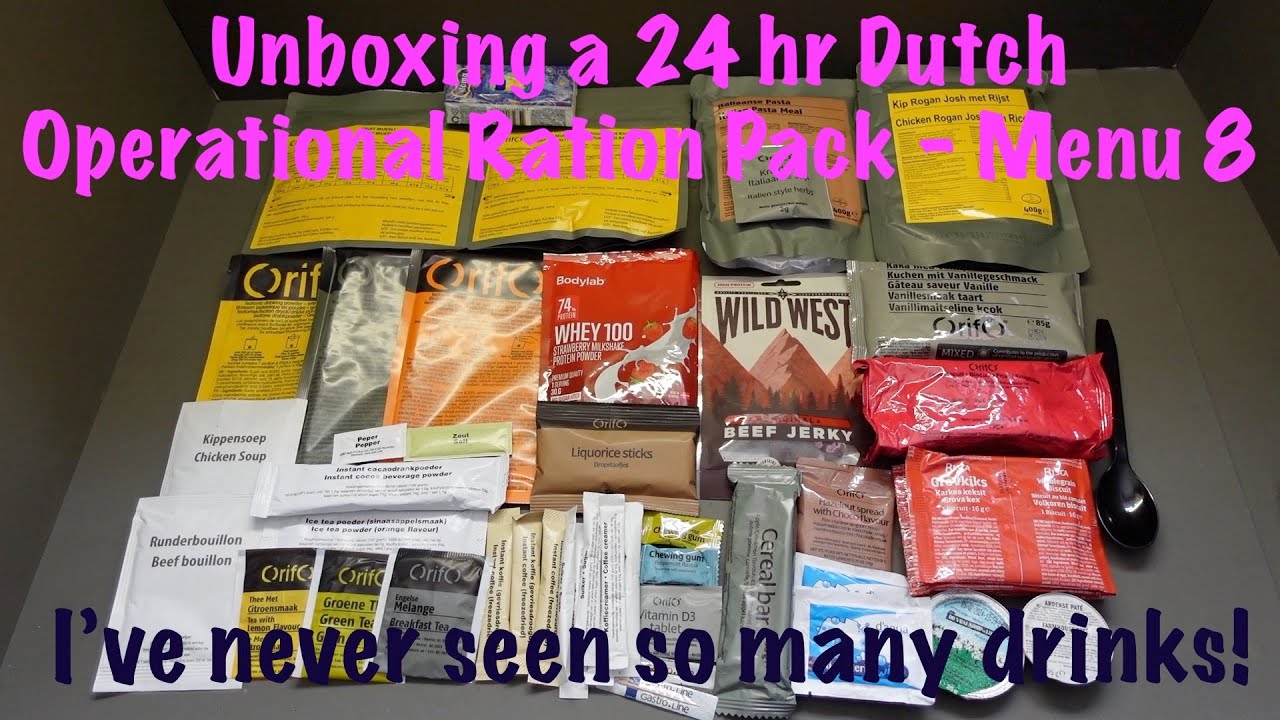 Unboxing a 24 hr Dutch Operational Ration Pack - Menu 8 - YouTube