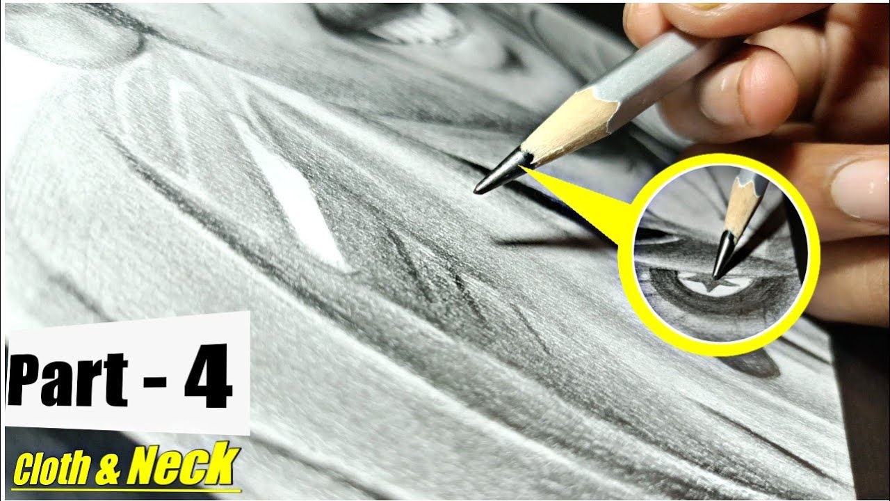 M.S Dhoni Drawing | Part - 4 | Shading cloth & neck - YouTube