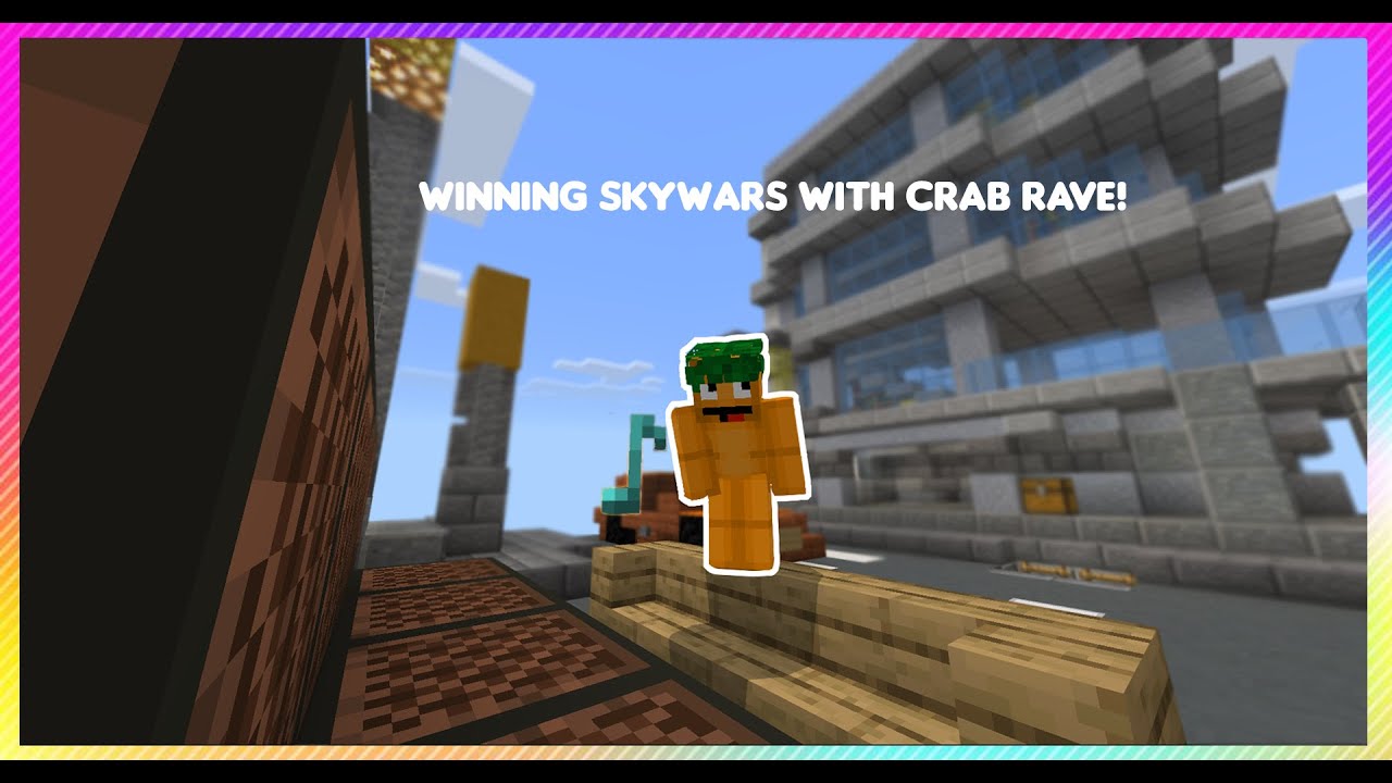 Winning Cubecraft Skywars Using Crab Rave // Minecraft Bedrock ...