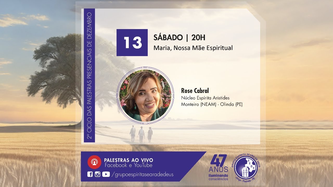 Maria, nossa mãe espiritual | Rose Cabral | SAB, 13.DEZ.25 - YouTube