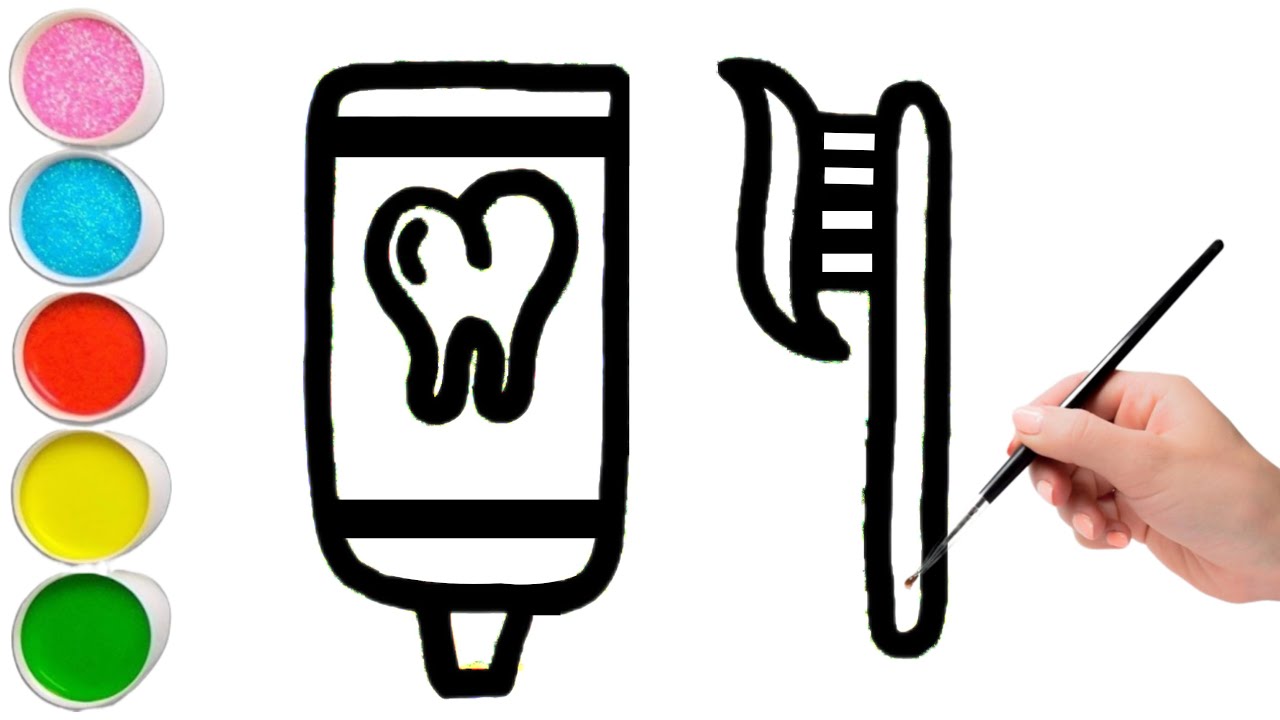 Oral Hygiene Drawing, painting and coloring for kids,Toddlers| Easy ...