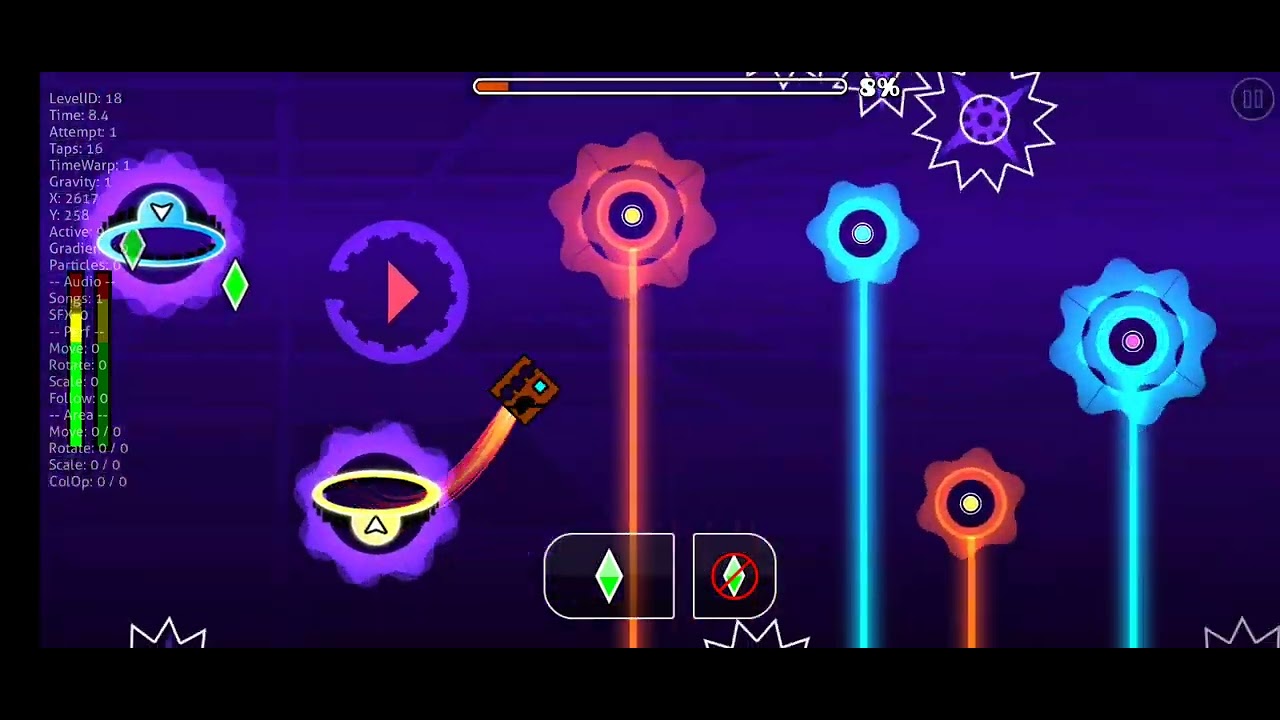 todos los demons de geometry dash,practice mode. - YouTube