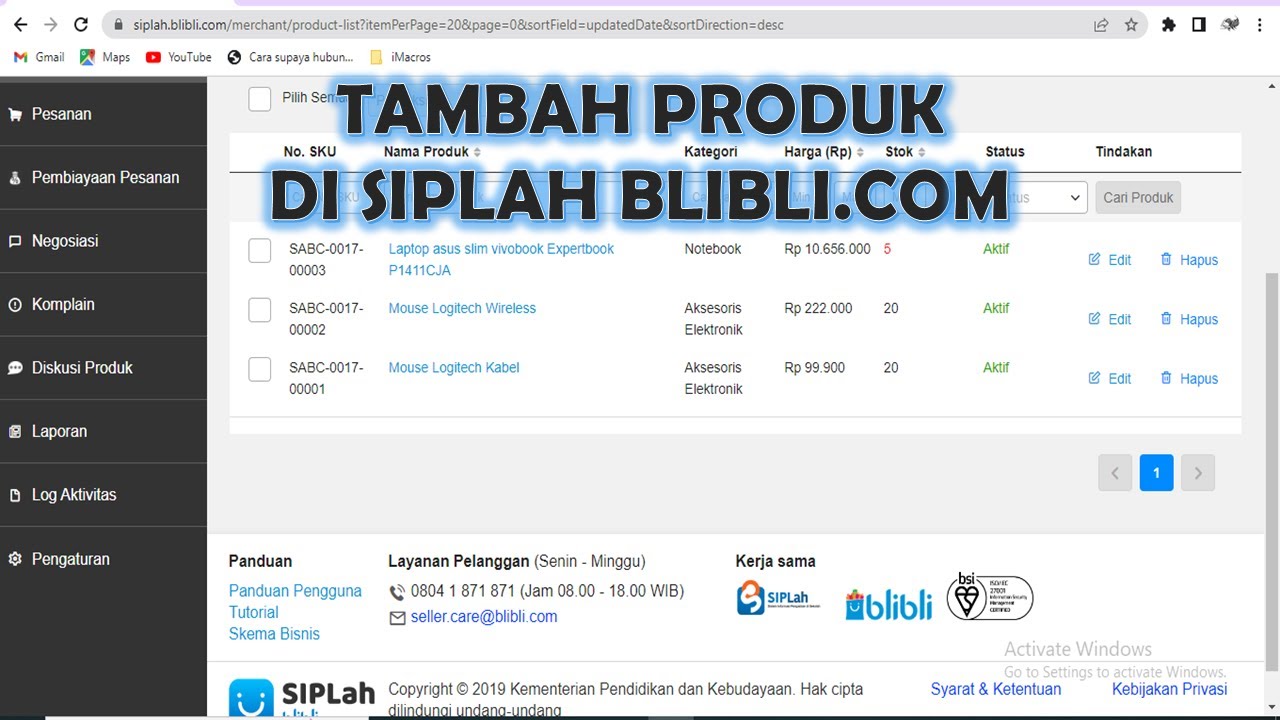 CARA TAMBAH PRODUK PENJUALAN DI SIPLAH BLIBLI - YouTube