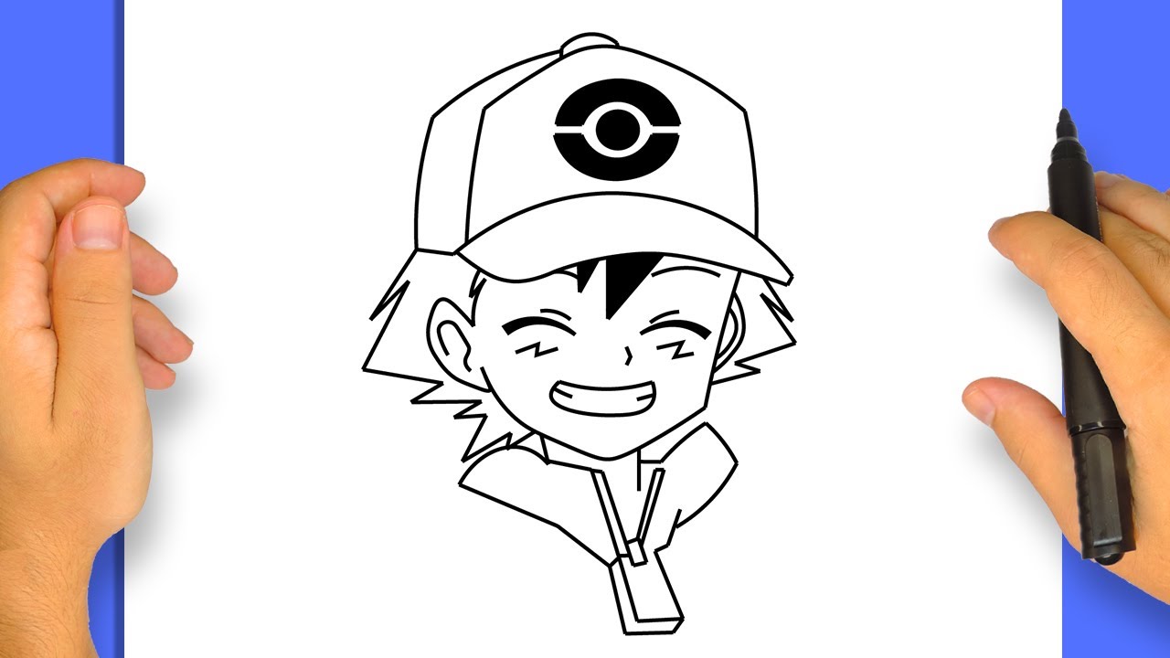 Come disegnare Ash Ketchum | Pokémon | Passo dopo Passo Semplice e ...