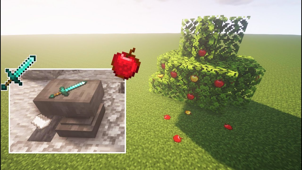 Cây Táo Xuất Hiện Trong Minecraft?! Đặt Kiếm Lên Cái Đe Không Cần Mod ...