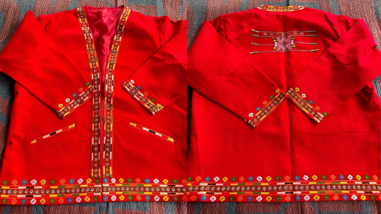Finally completed my red colour adi galuk(coat)| Traditional Adi coat ...