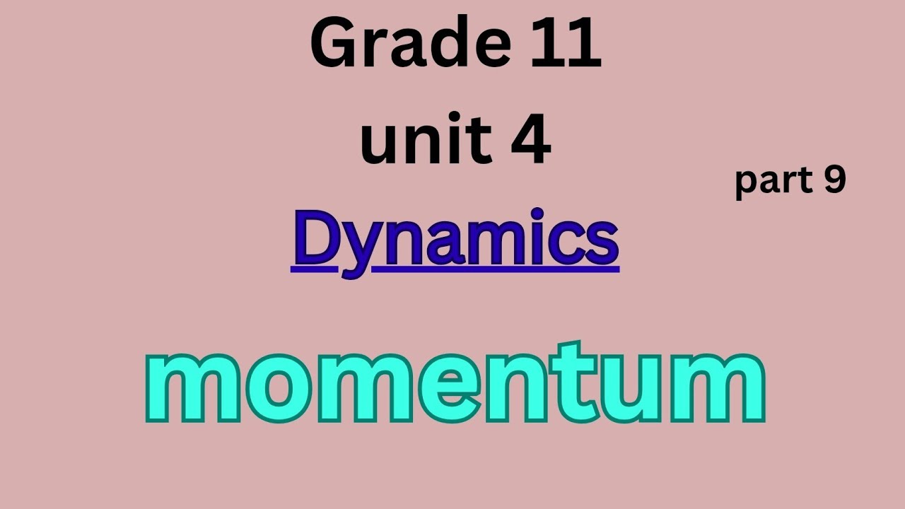 physics grade 11 unit 4 dynamics | momentum | part 9 - YouTube