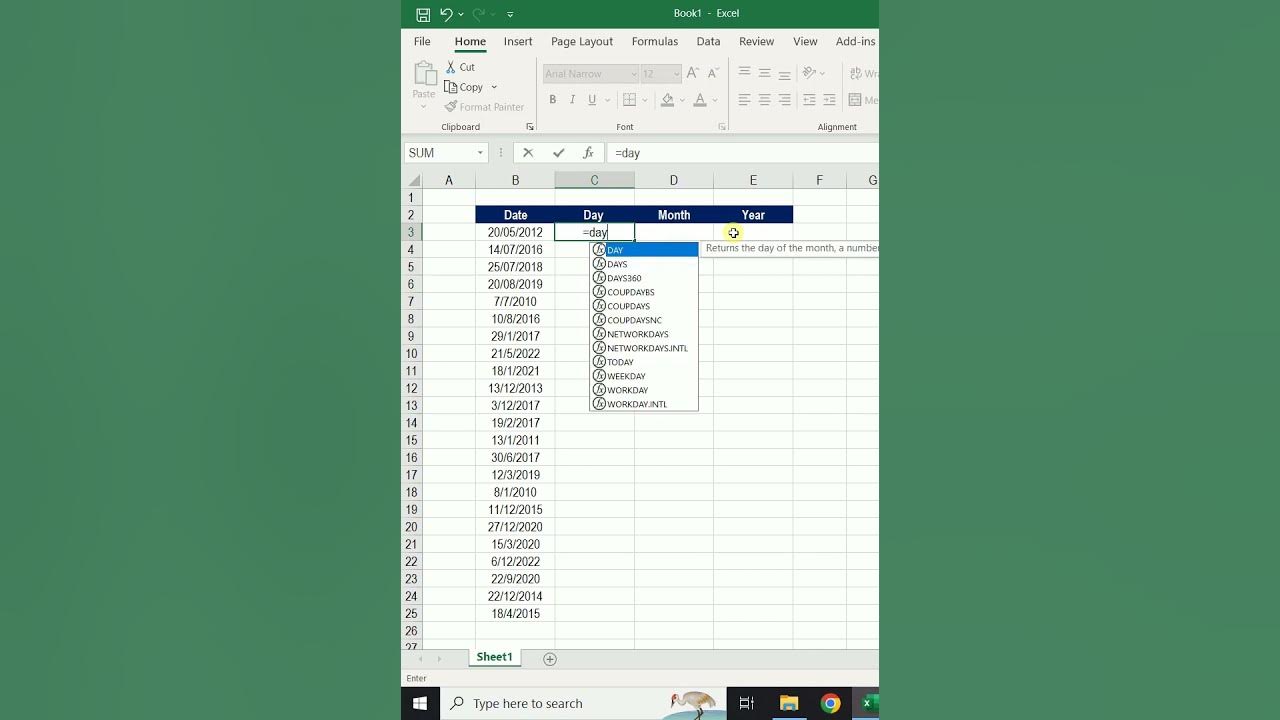 How To Extract Day Month And Year From A Date In MS Excel shorts how-to-extract-day-month-and-year-from-a-date-in-ms-excel-shorts