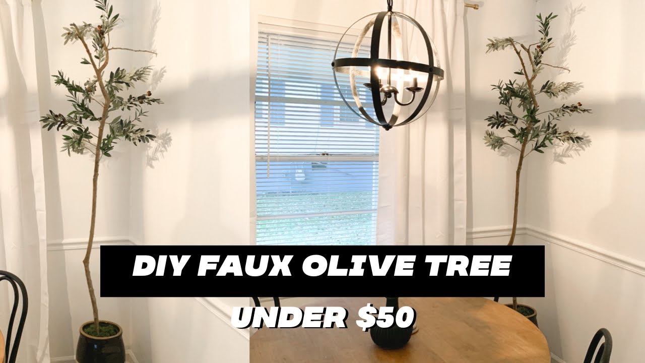 DIY FAUX OLIVE TREE: Under $50!! - YouTube