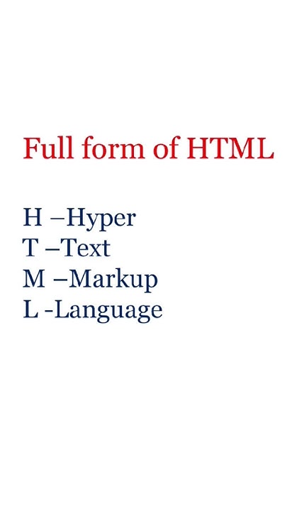 Full Form Of HTML/HTML Ka Full Form - YouTube