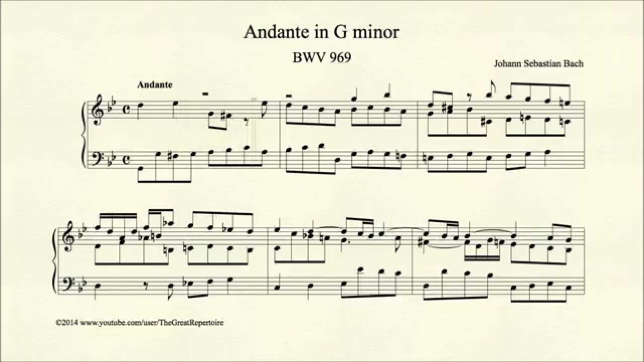 Bach, Andante in G minor, BWV 969, Organ - YouTube