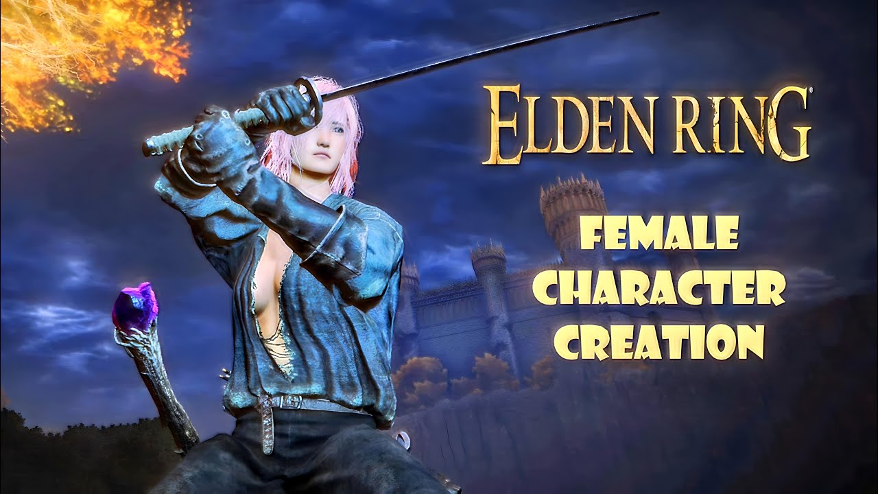 Elden Ring character creation cute Asian girl with pink hair - YouTube