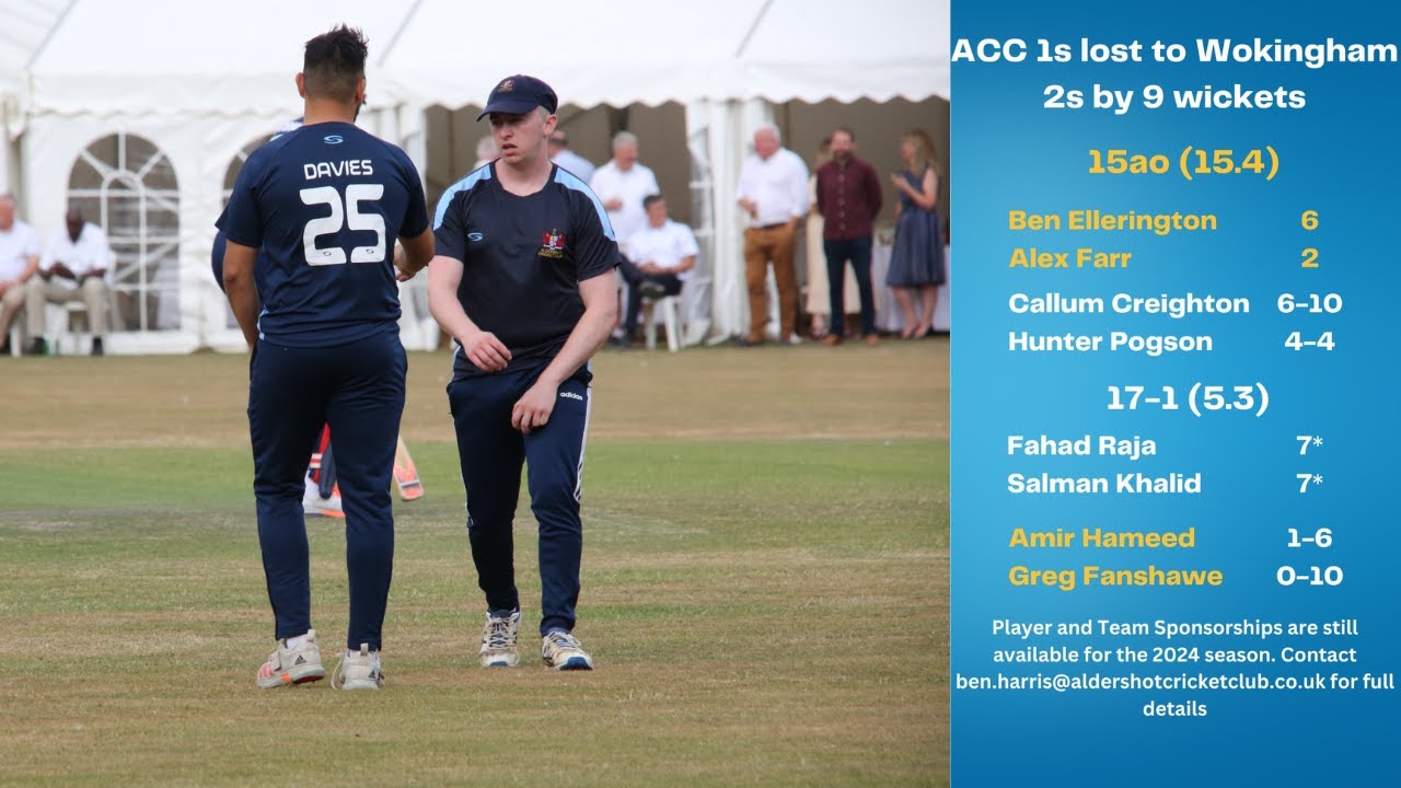 Aldershot CC 1s vs Wokingham CC 2s - YouTube