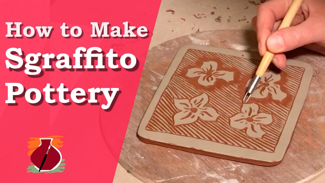 Sgraffito made with clay slip - YouTube