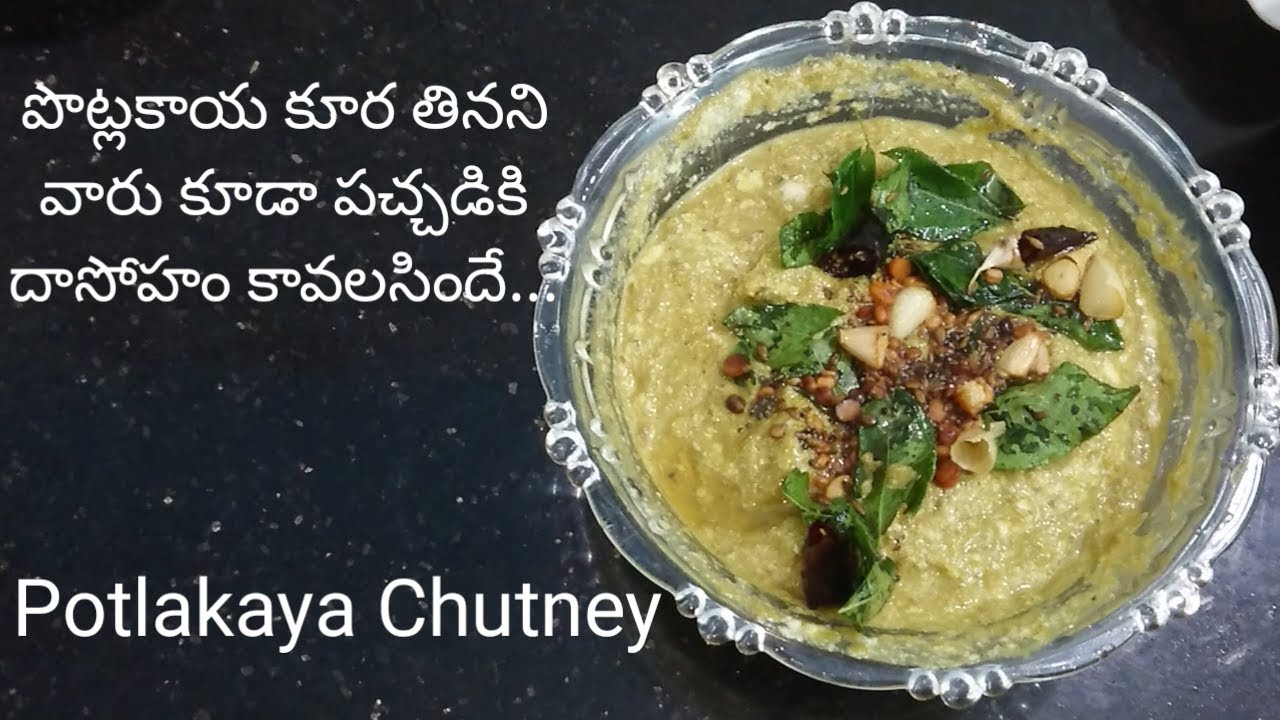 Potlakaya Perugu Pachadi in telugu| Snake Gourd Chutney| Potlakaya ...