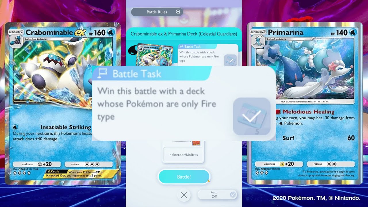Crabominable EX & Primarina | Weakness Challenge (Water vs Fire ...