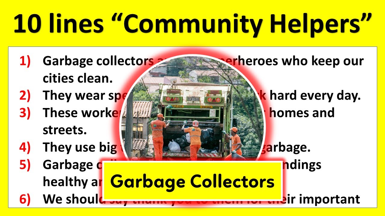 10 Lines on Community Helpers Garbage Collectors | Few lines, 10 ...