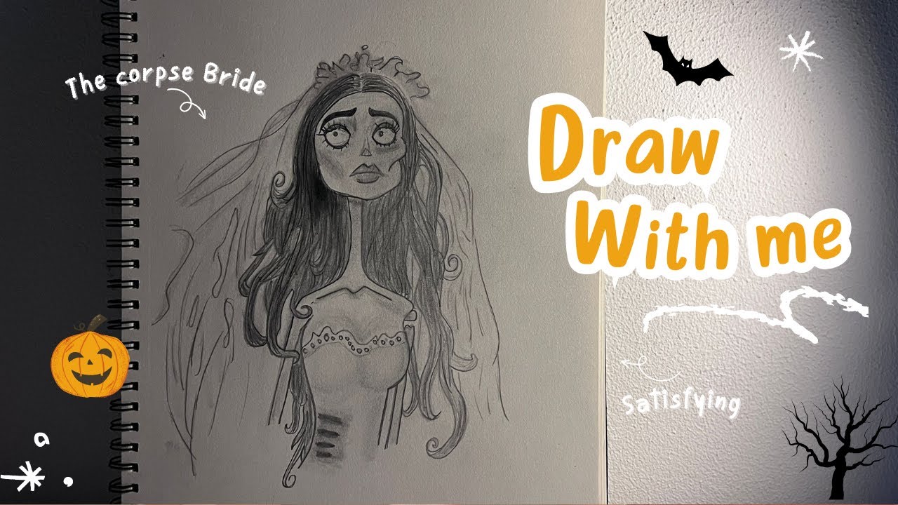 Draw With Me🖌️ || How to Draw Corpse Bride 🧟‍♀️🎃|| Tutorial ️ ...