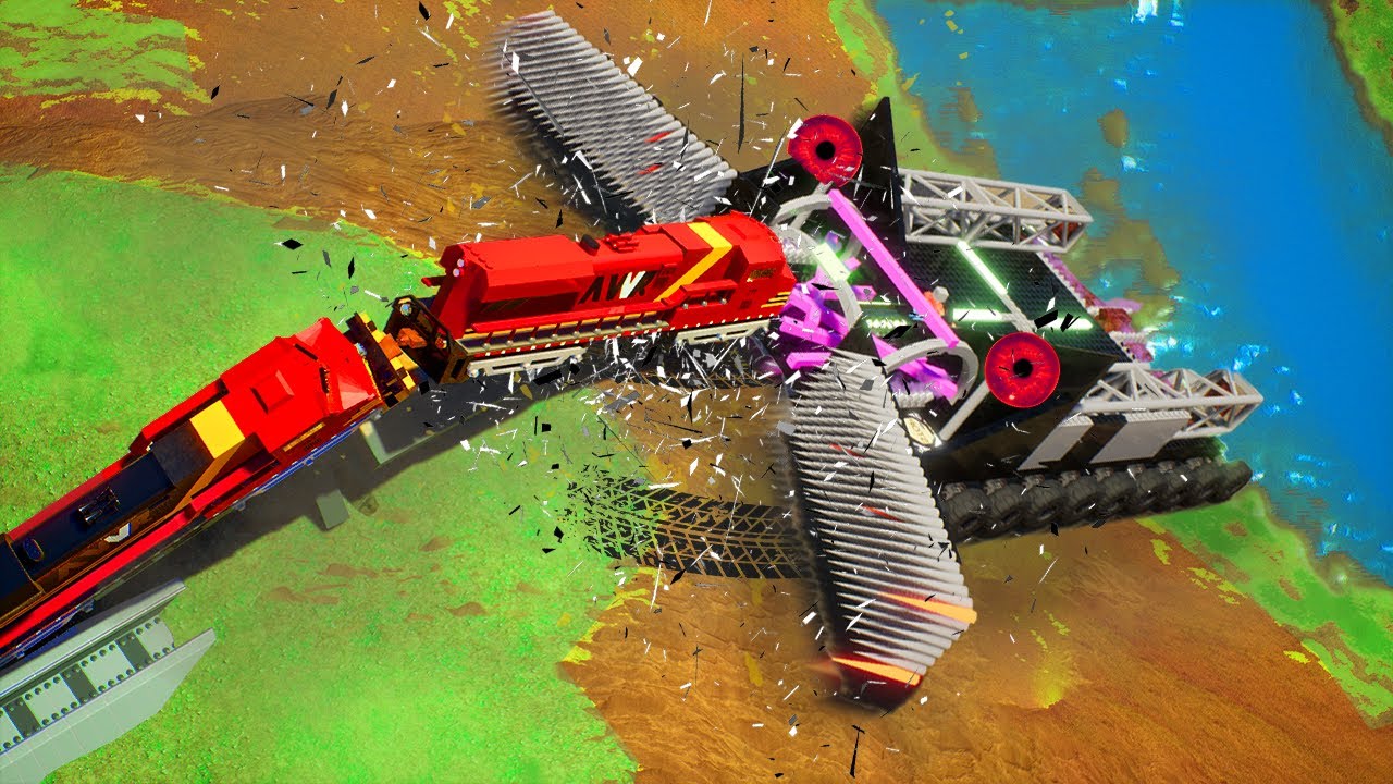 LEGO CAR EATER x3 DEVOURS LEGO CARGO TRAINS! EATER DESTROYS LEGO TRAINS ...
