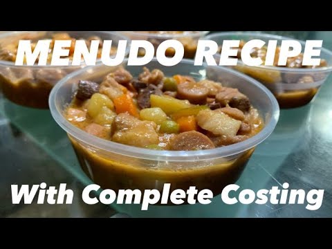 Menudo Recipe + Complete Costing | 8 Small Round Tub Magkano Puhunan ...