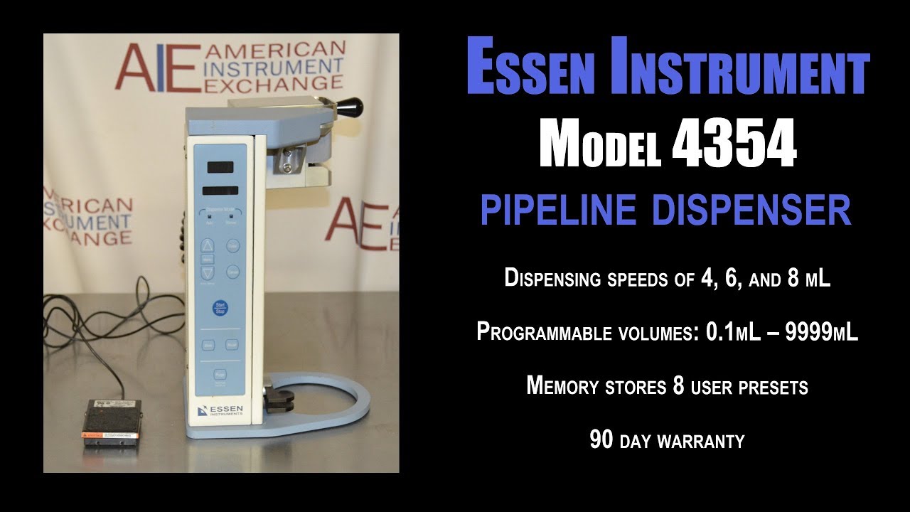 Essen Instruments 4354 Pipeline Dispenser (1945 DISPENSER) - YouTube