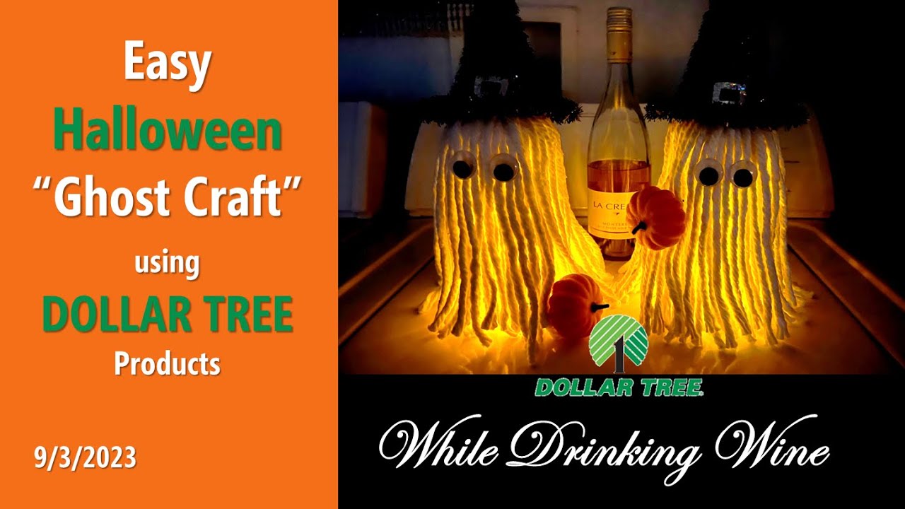 Easy Halloween Ghost Craft using Dollar Tree Products - YouTube