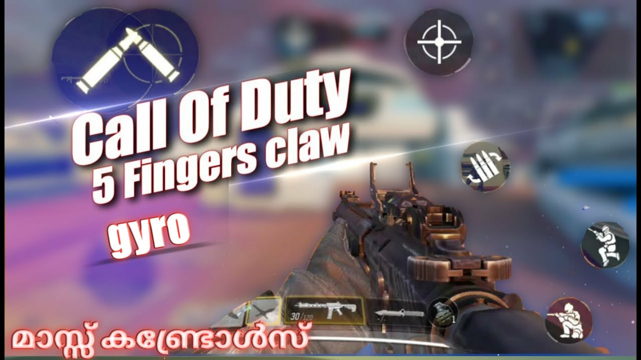 5 finger claw + gyro pro gameplay |call of duty mobile| മാസ്സ് കണ്ട്രോ ...