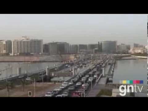 Floating over Dubai in the Creek Park cable car - YouTube