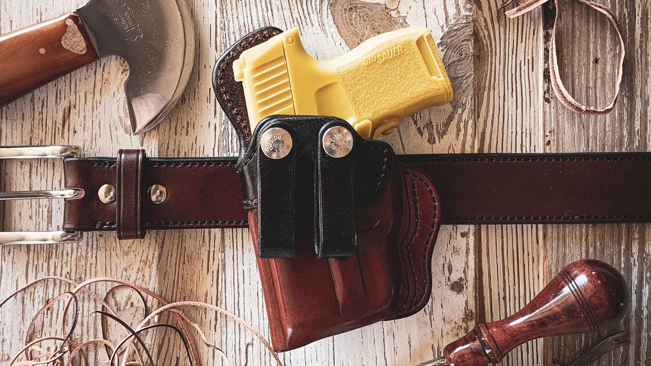 Making an Inside the Waistband Leather Holster and Gun Belt - Sig P365 ...