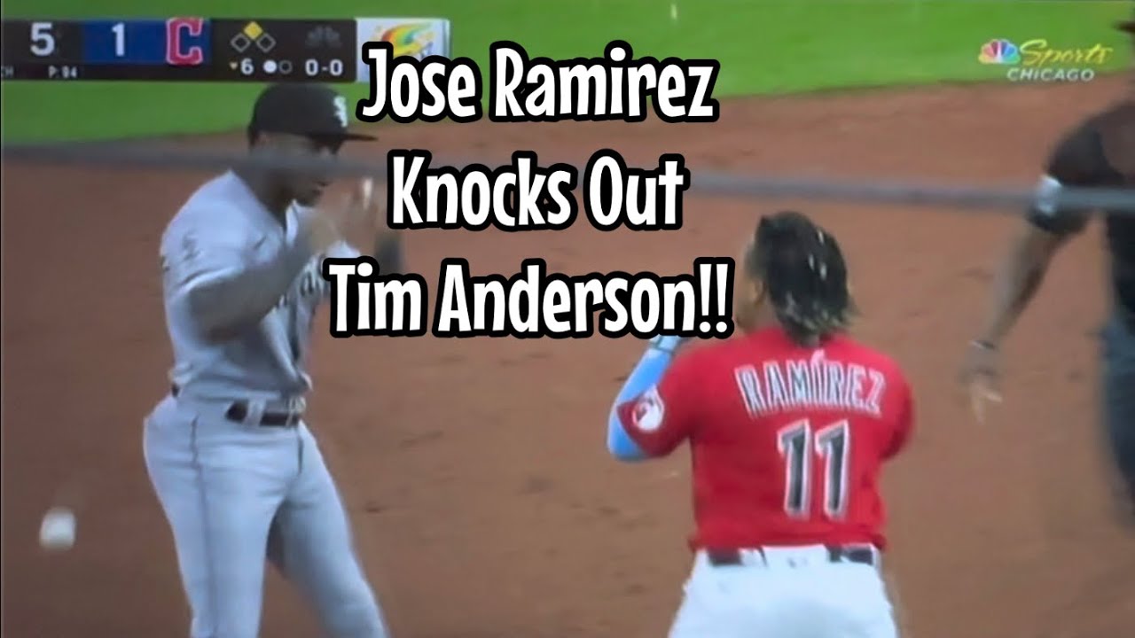 Jose Ramirez Knocks Out Tim Anderson! Wow! - YouTube
