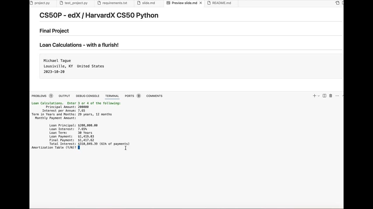2023 10 20 CS50P Final Project Michael Tague - YouTube