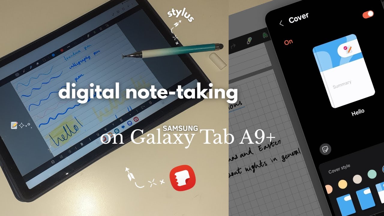 how I take notes on Samsung Galaxy Tab A9 plus: stylus and apps - YouTube