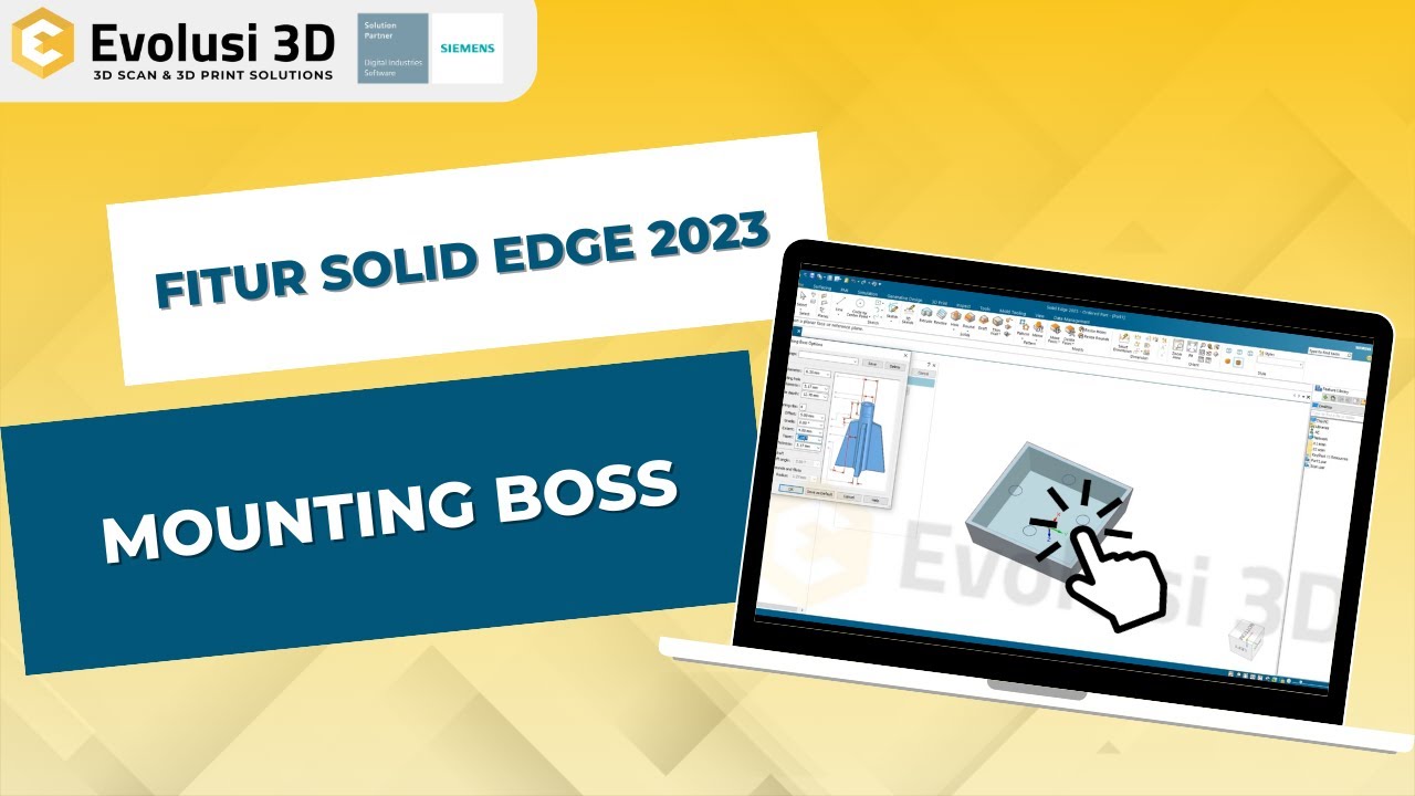 Mounting Boss - Solid Edge 2023 - YouTube